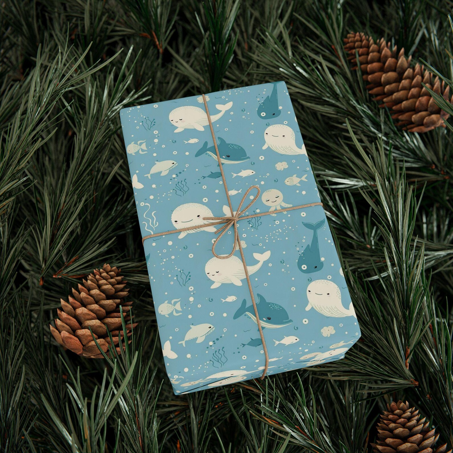 Gift for Kids - Cute Ocean Animal Wrapping Paper, Adorable Marine Life ...