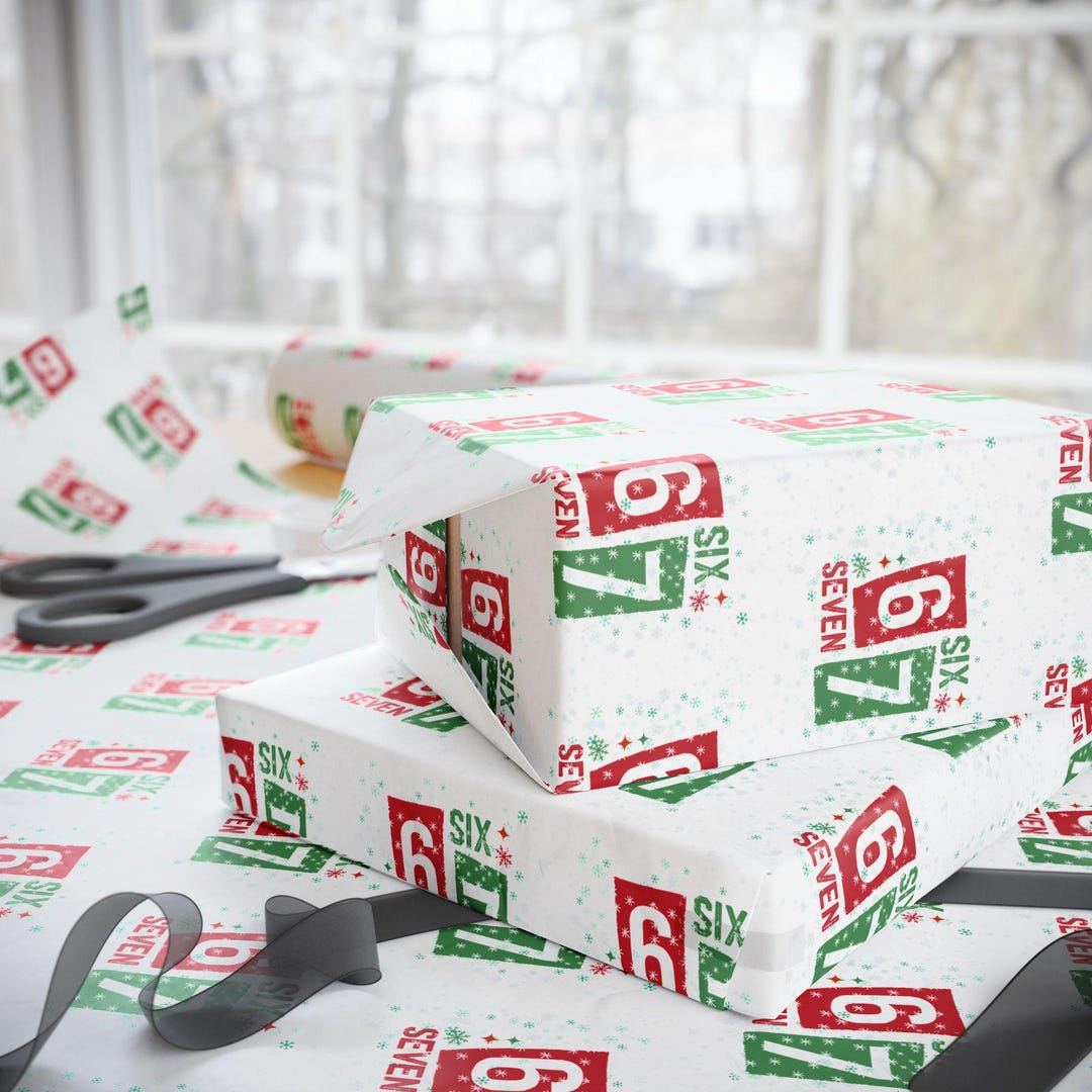 67 Christmas Wrapping Paper, 6 7 Wrapping Paper, Six Seven 67 Meme ...