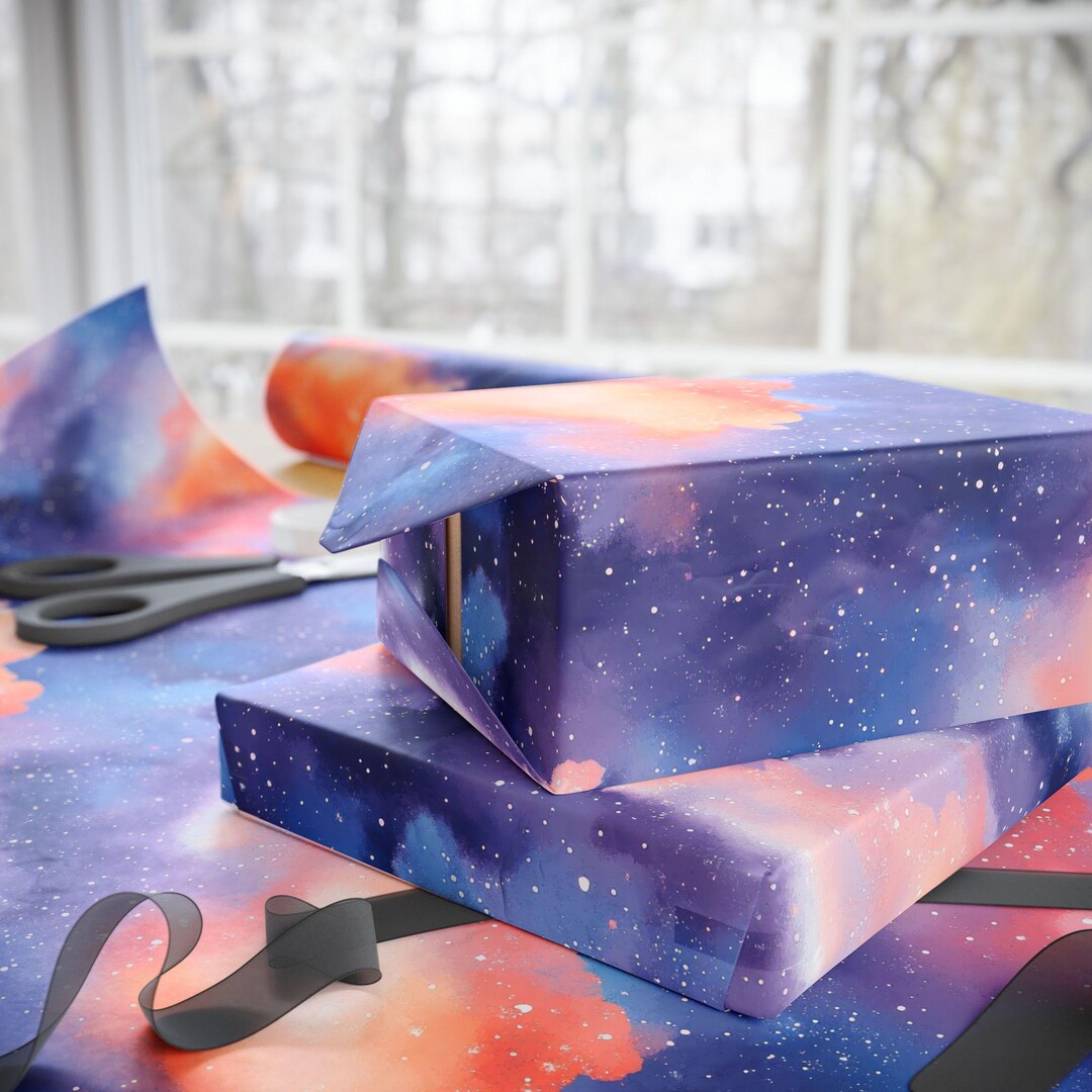 Galaxy Sunset Wrapping Paper: Dreamy Celestial Gift Wrap - Etsy