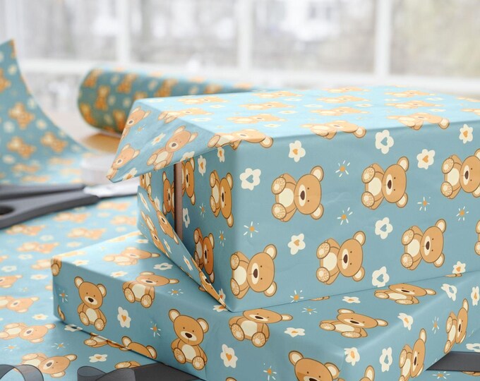 Bear Wrapping Paper Cute Bears Gift Wrapping Roll Teddy Bear Baby ...