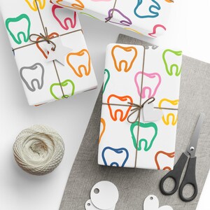Tooth Fairy Wrapping Paper: Colorful Dental Gift Wrap - Etsy