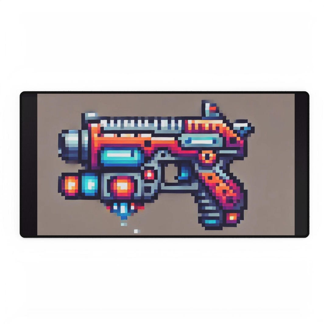 Pixel Uzi Mouse Pad Retro 8-bit Gaming Mat With Smooth Surface for ...