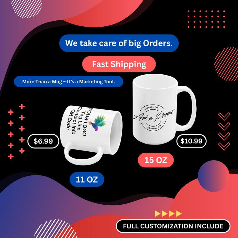 Custom Logo Mugs for Business - Bulk Orders, Personalized Company Logo ...
