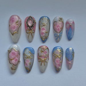 Rococo Aesthetic Press on Nails - Etsy