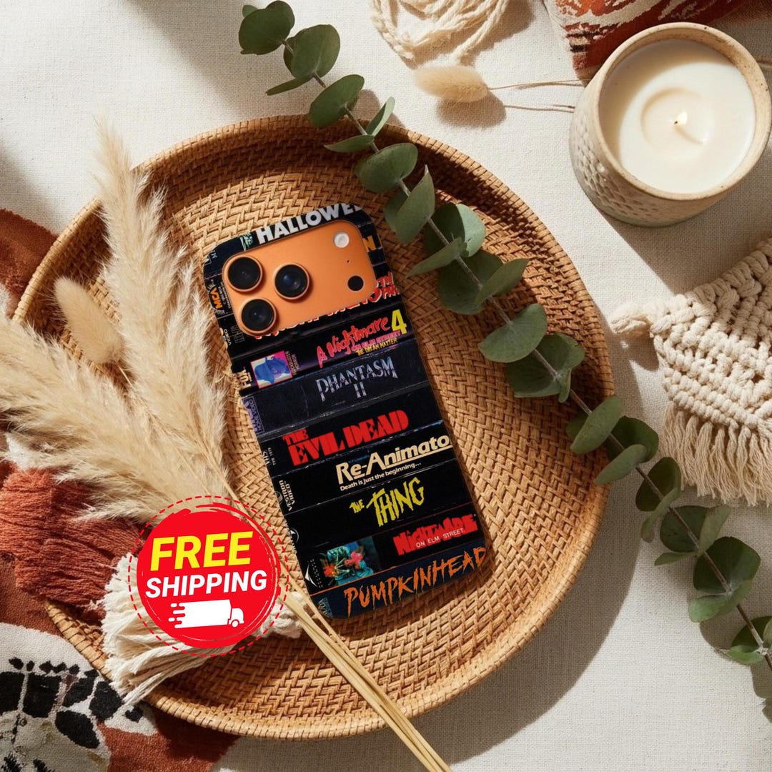 Classic Horror VHS iPhone Case, Retro Scary Movie Phone Cover ...