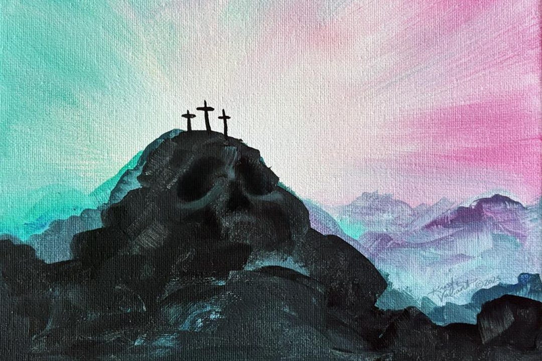 Print of Three Crosses at Calvary (the Skull): Christian Religious Art ...