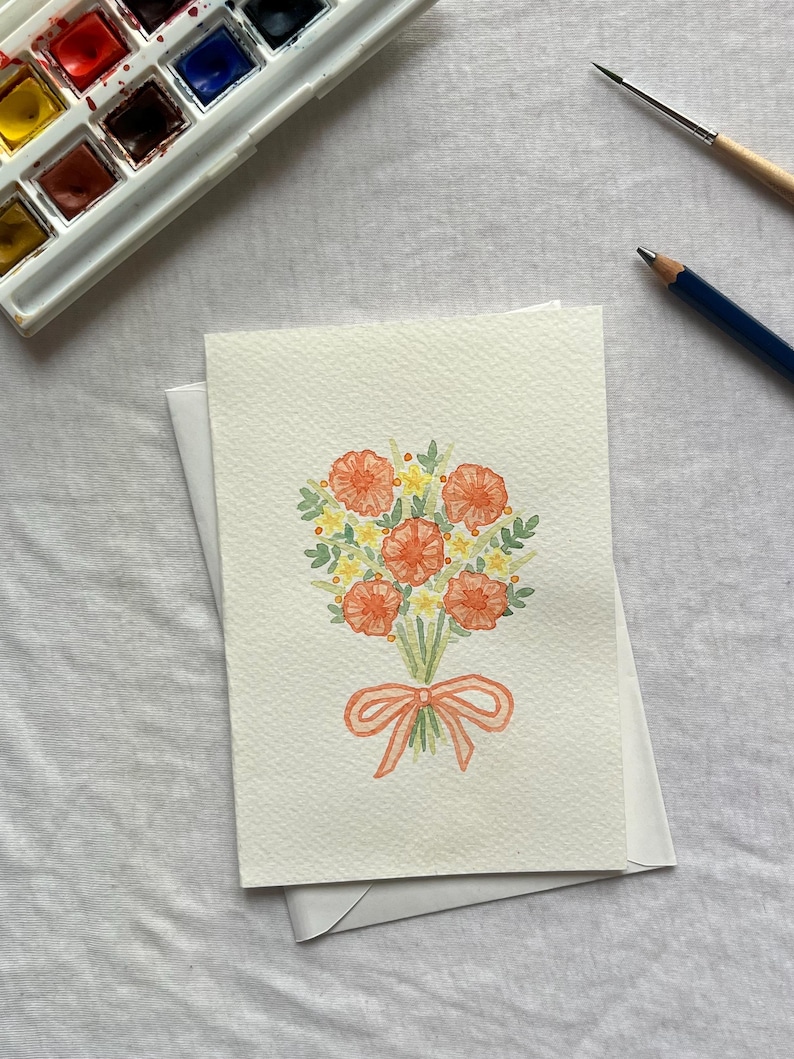 Hand Painted Watercolor Flower Cards, Greetings Cards, Greetings ...