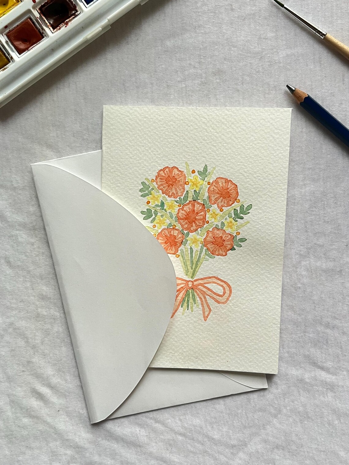 Hand Painted Watercolor Flower Cards, Greetings Cards, Greetings ...