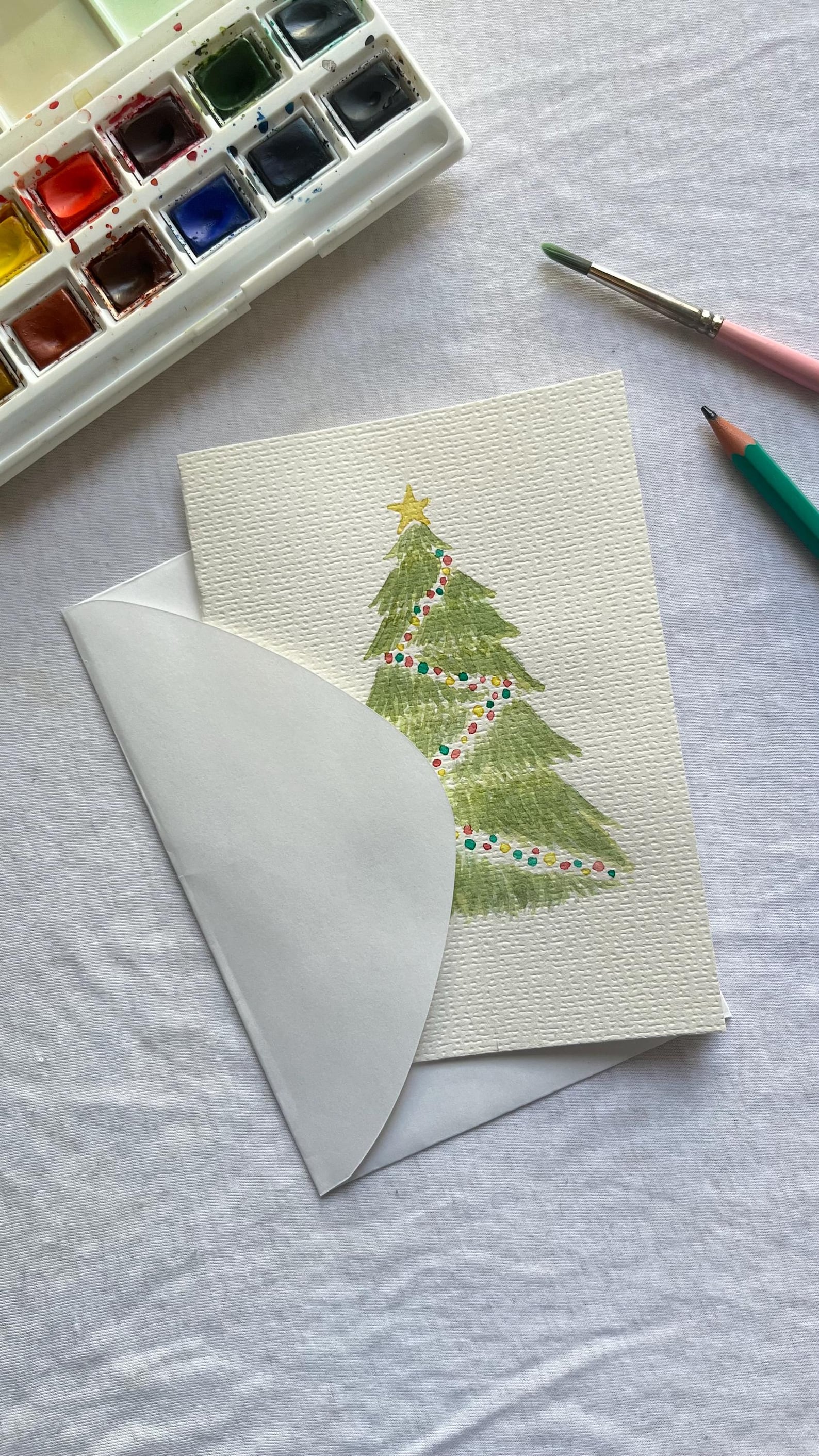 Hand Painted Watercolor Christmas Cards, Holidays Cards, Greetings ...