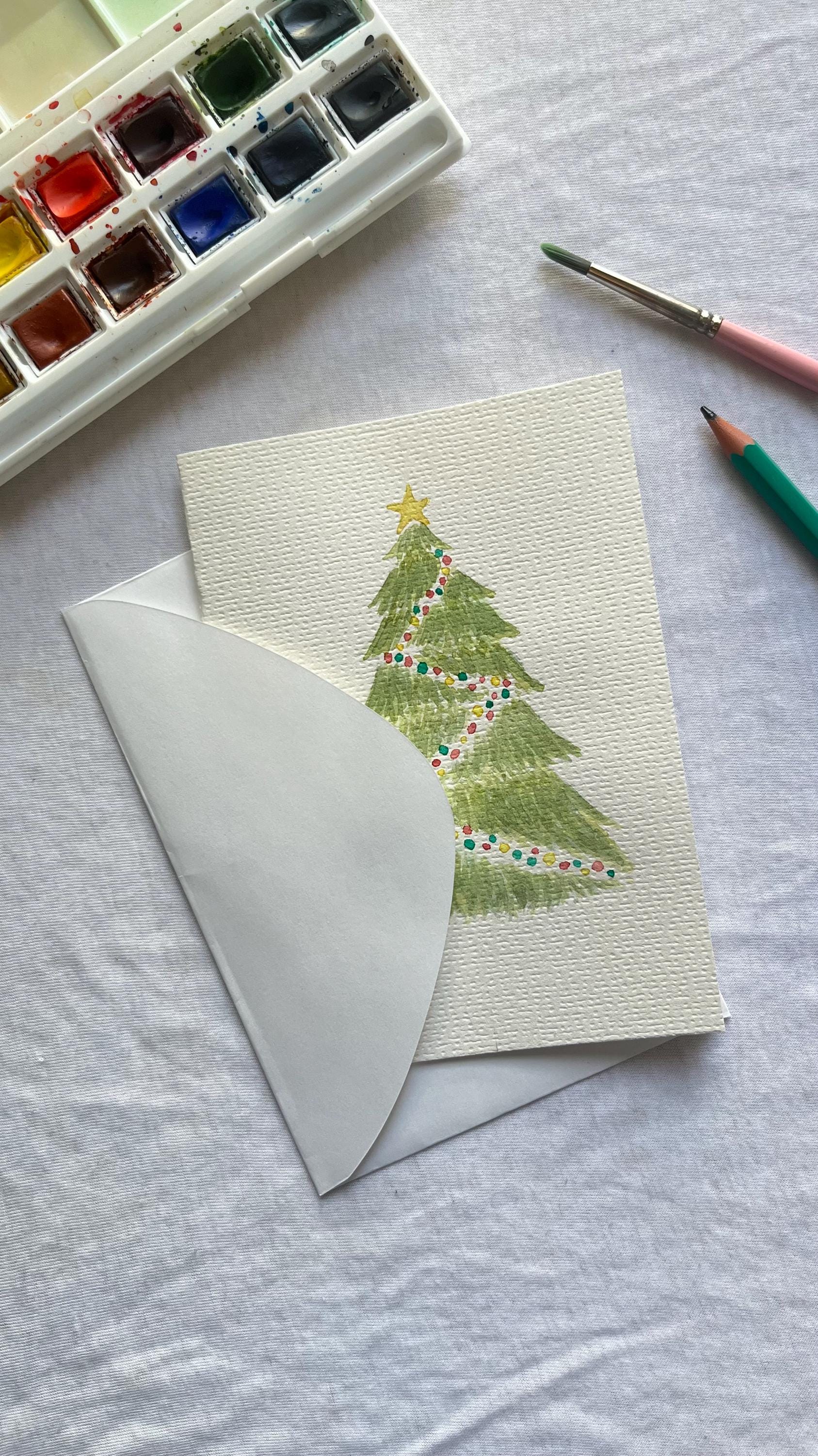 Hand Painted Watercolor Christmas Cards, Holidays Cards, Greetings ...