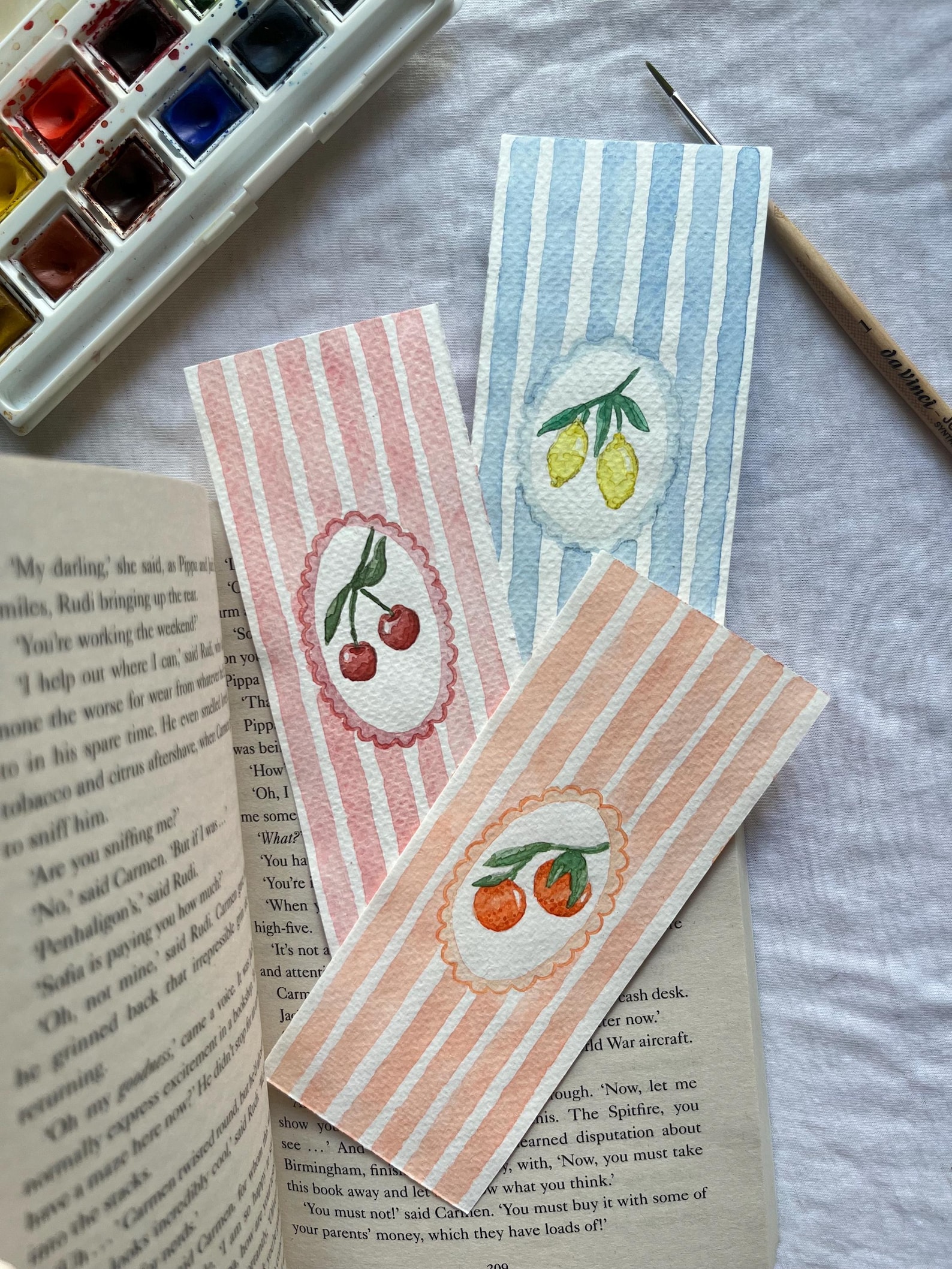 Hand Painted Watercolor Bookmarks, Gifts for Book Lovers, Handmade ...
