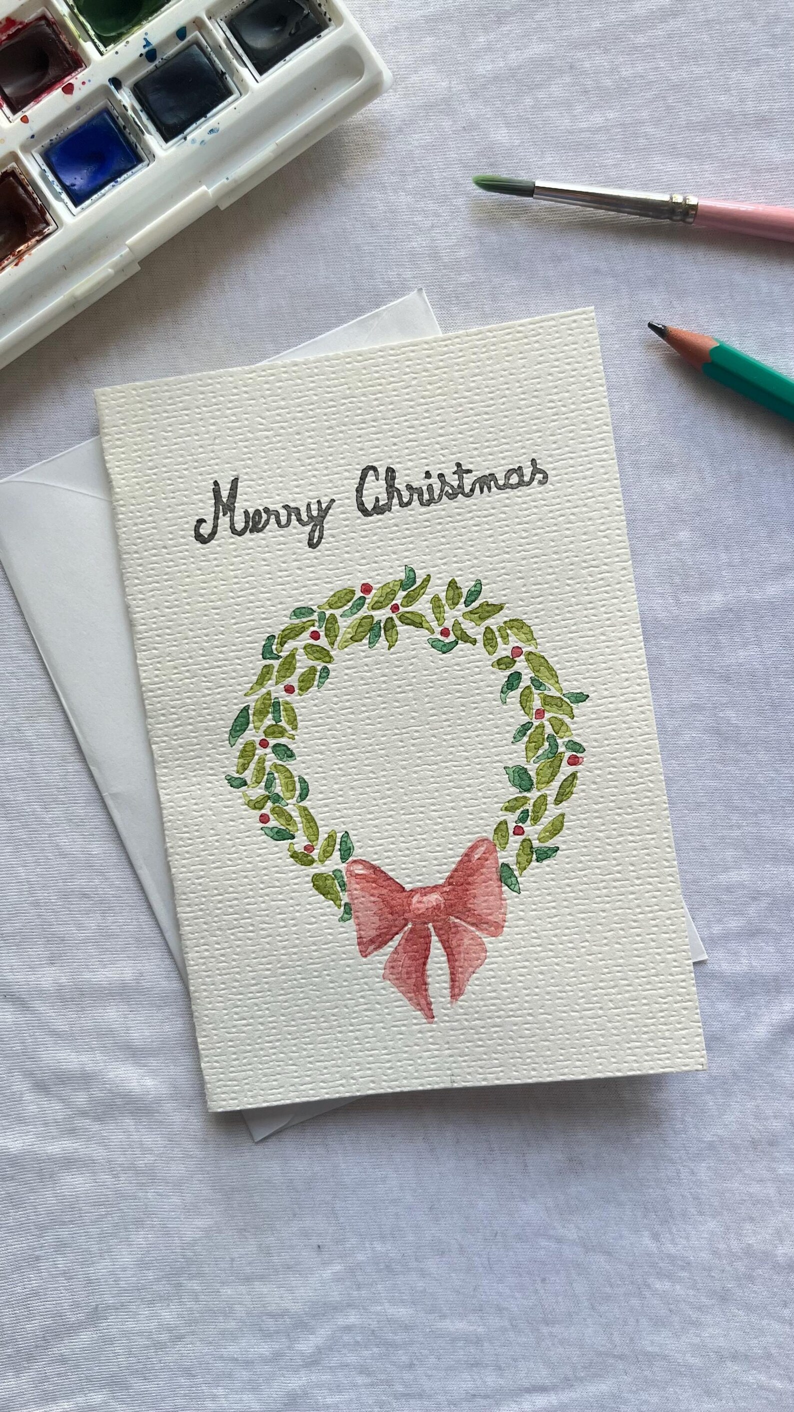 Hand Painted Watercolor Christmas Cards, Holidays Cards, Greetings ...