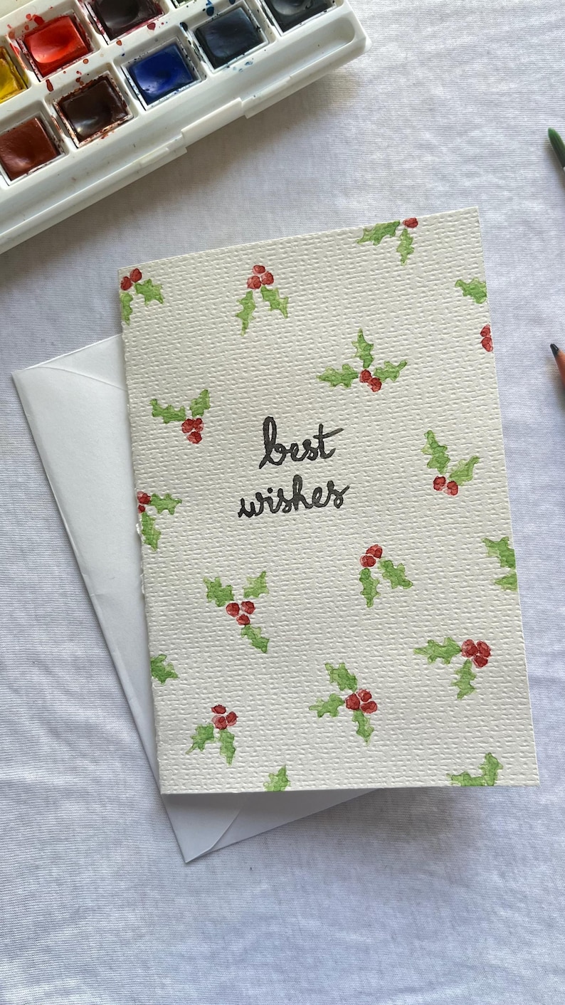 Hand Painted Watercolor Christmas Cards, Holidays Cards, Greetings ...