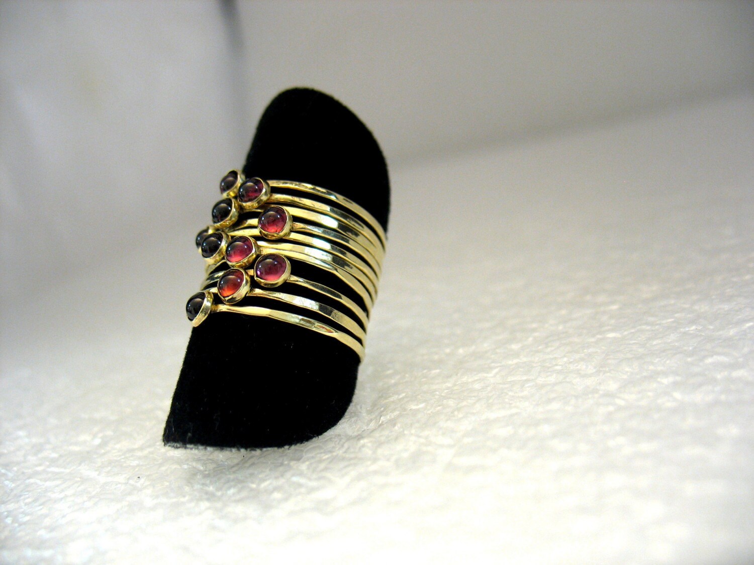 The Shiraz Ring gold rings with red garnets | Etsy