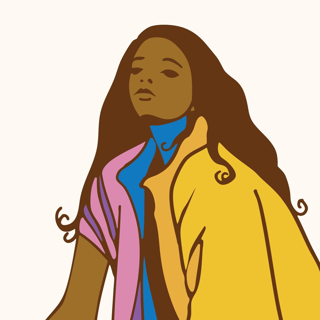 Portrait of Woman, Pop Art, Cartoon Portrait Digital Art African ...