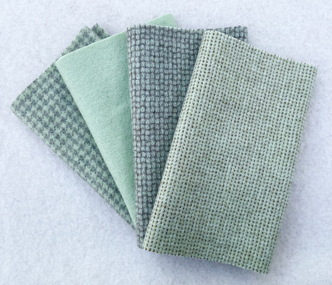 Hand Dyed Felted Wool Fabric: PISTACHIO Pale Green Bundle - Etsy