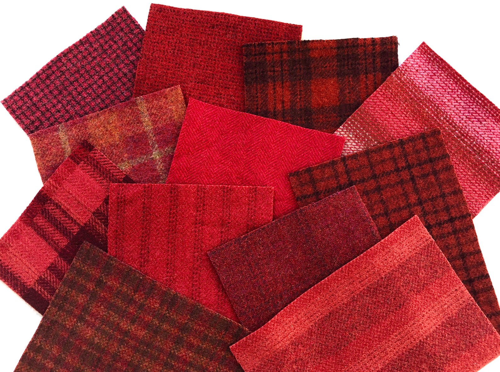Red Applique Pack Felted Wool Fabric 12 Pieces of Wool - Etsy