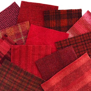 Red Applique Pack Felted Wool Fabric 12 Pieces of Wool - Etsy