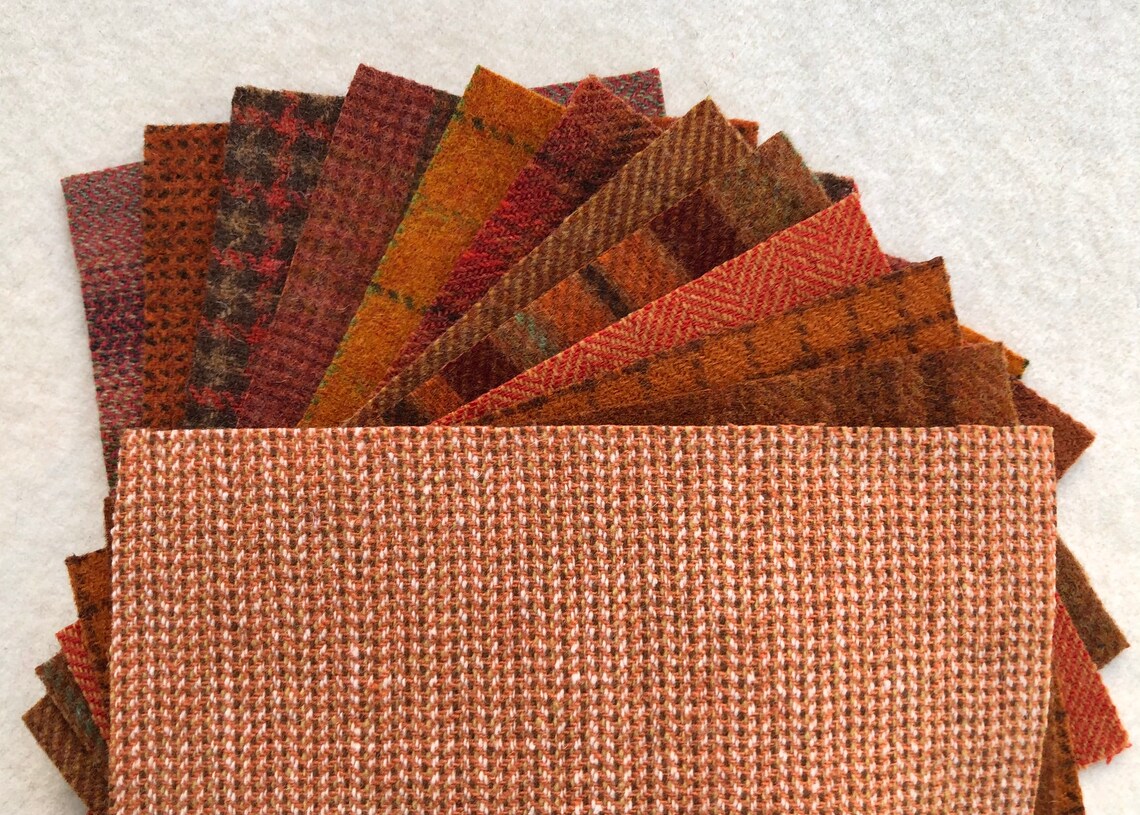 Orange Applique Pack Felted Wool Fabric 12 Pieces of Wool - Etsy