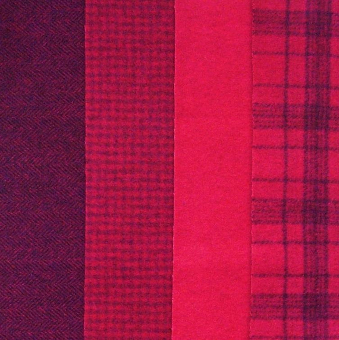 Hand Dyed Felted Wool RUBY Four 6.5 X 16 Pieces - Etsy