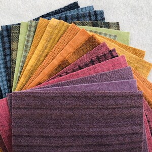 Hand Dyed Wool Felt, INDIAN SUMMER Applique Pack, 18 Pieces of Hand ...