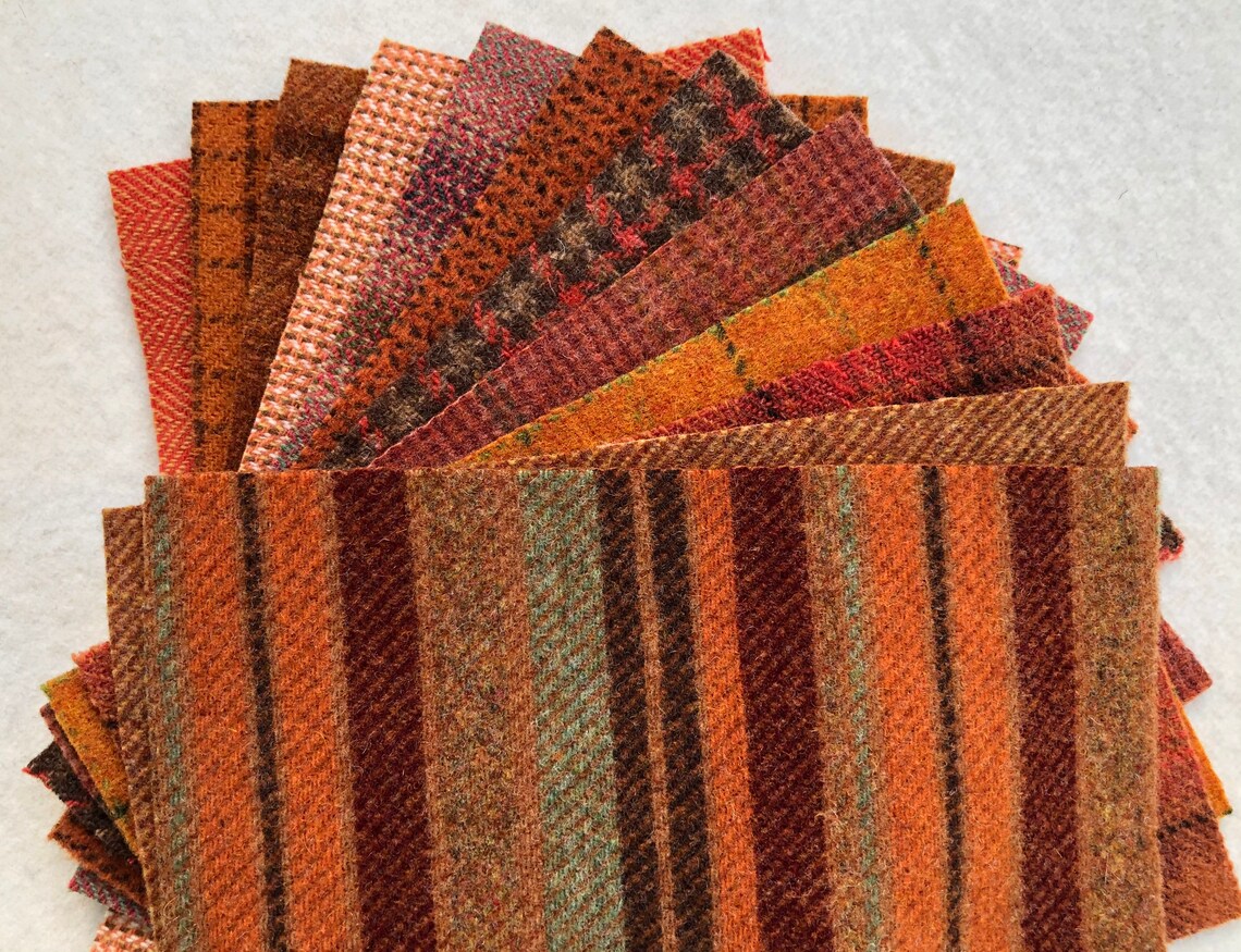 Orange Applique Pack Felted Wool Fabric 12 Pieces of Wool - Etsy