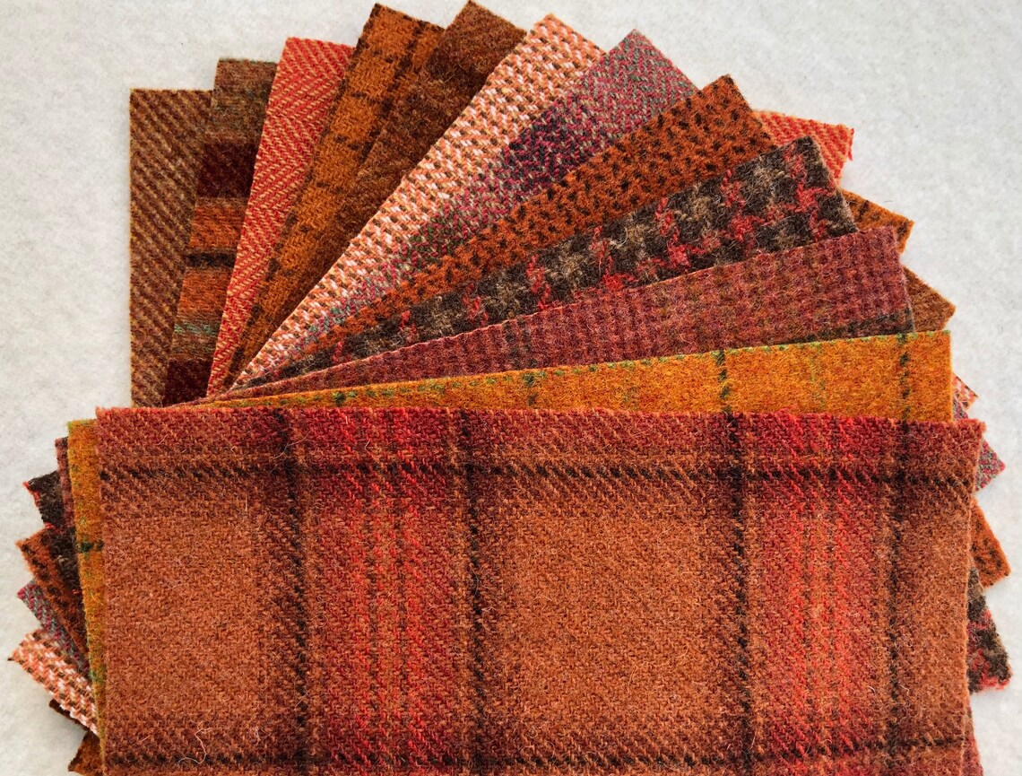 Orange Applique Pack Felted Wool Fabric 12 Pieces of Wool - Etsy