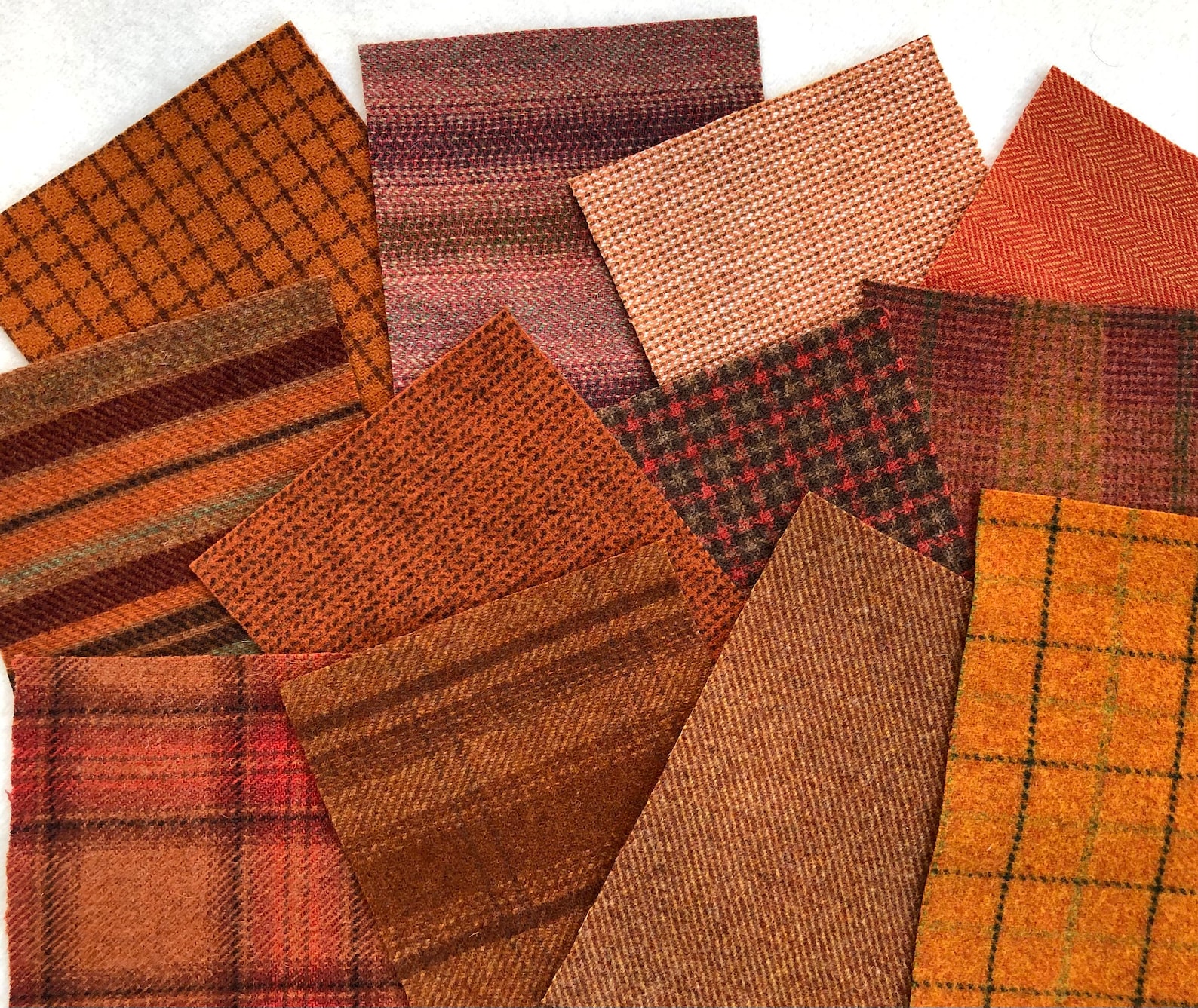 Orange Applique Pack Felted Wool Fabric 12 Pieces of Wool - Etsy