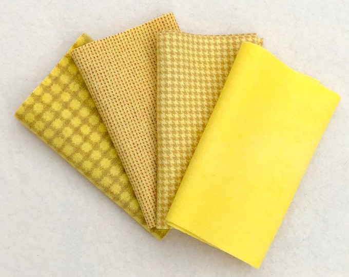 Hand Dyed Felted Wool LEMON DROP Four 6.5 X 16 - Etsy