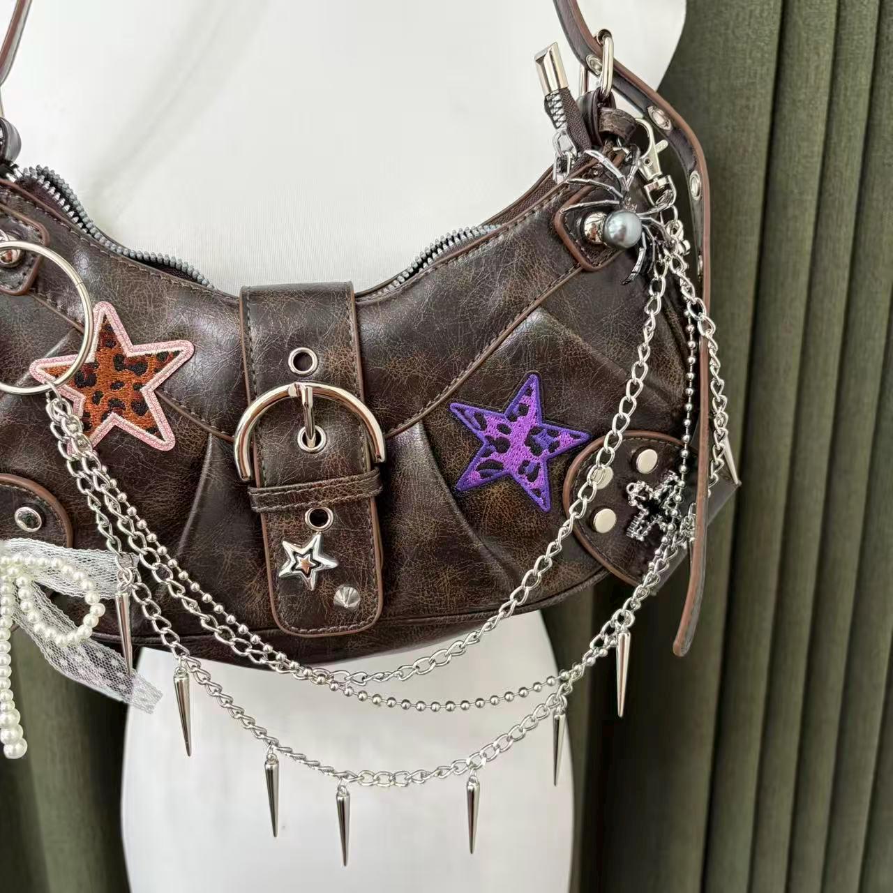 Y2K Handmade Remake Shoulder Bag Punk Style Handbag Gothic Bag Y2k Bag ...