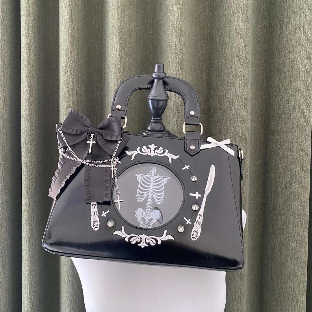 Gothic Handmade Ita Bag Lolita Bag Remake Ita Handbag Rivet Ita Big ...
