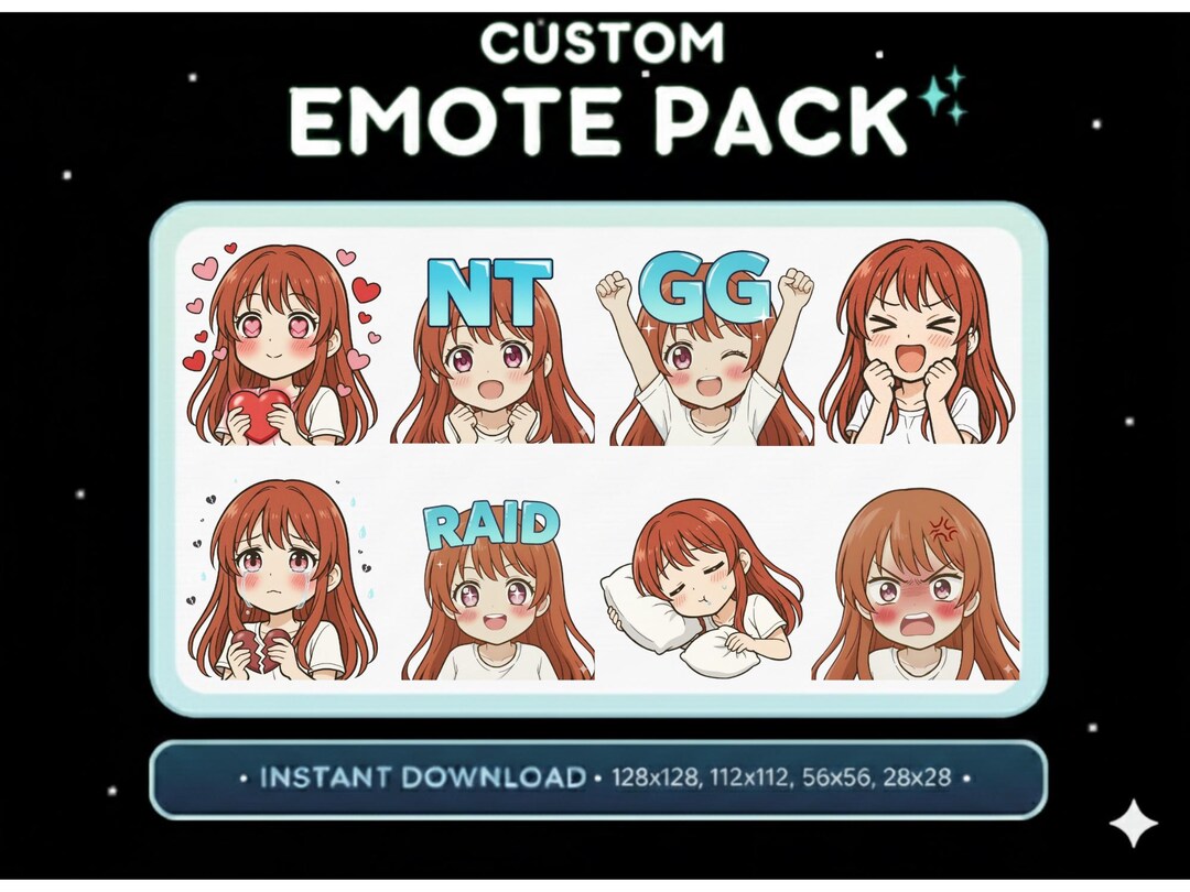 Twitch-Emotes, Chibi-Mädchen-Emotes, PNG-Emotes, Discord-Emotes, Gamer ...