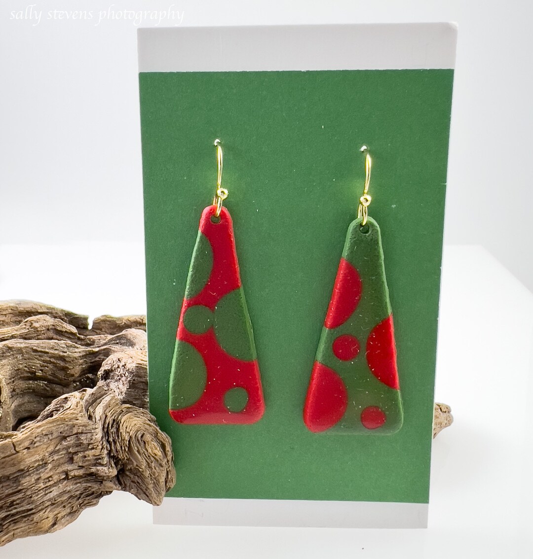 Handmade Triangular Tree Shape With Marquetry Christmas Colors Design ...