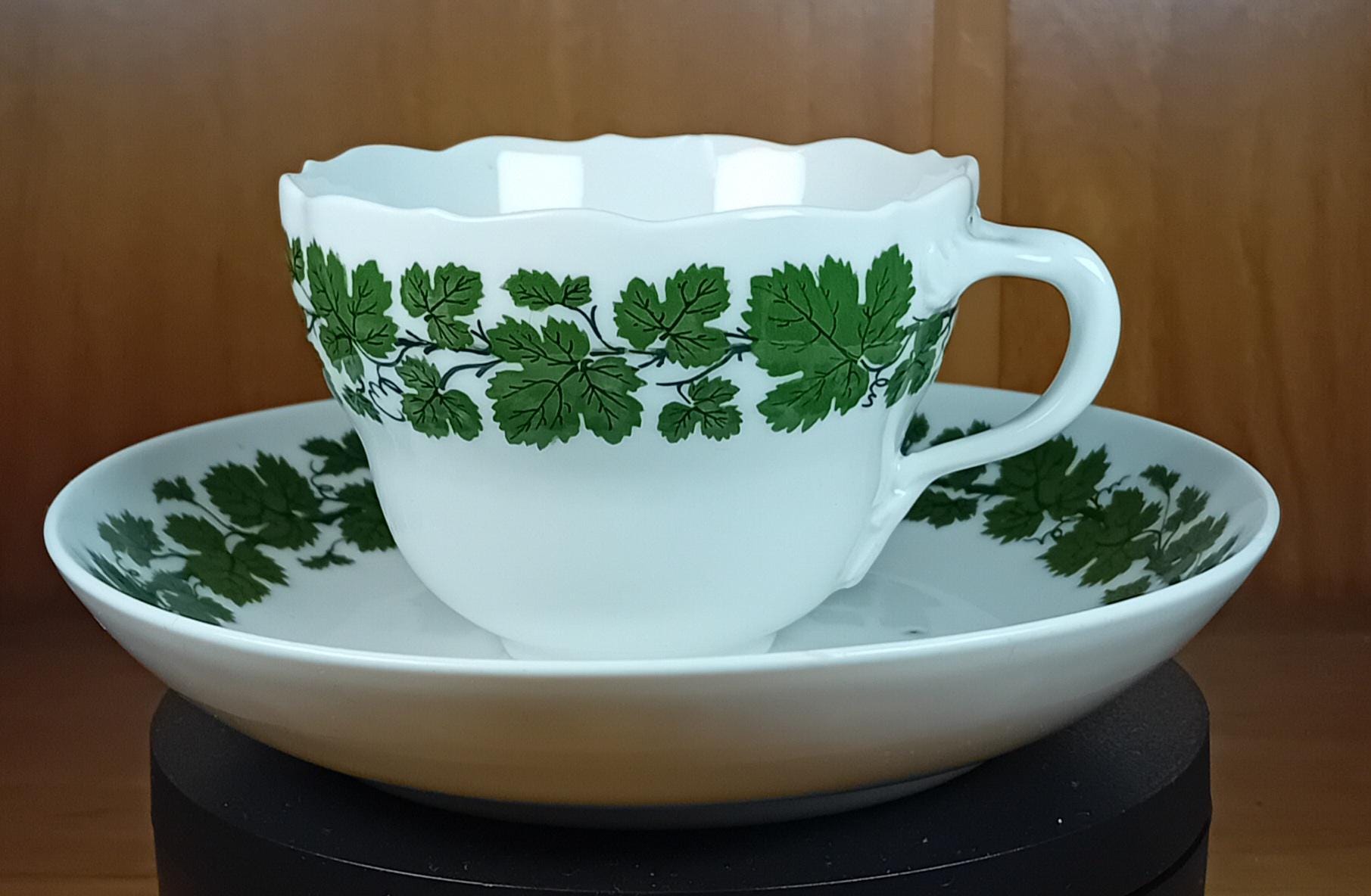 Antique Meissen Green Ivy Vine Cup and Saucer 1930-1960 - Etsy