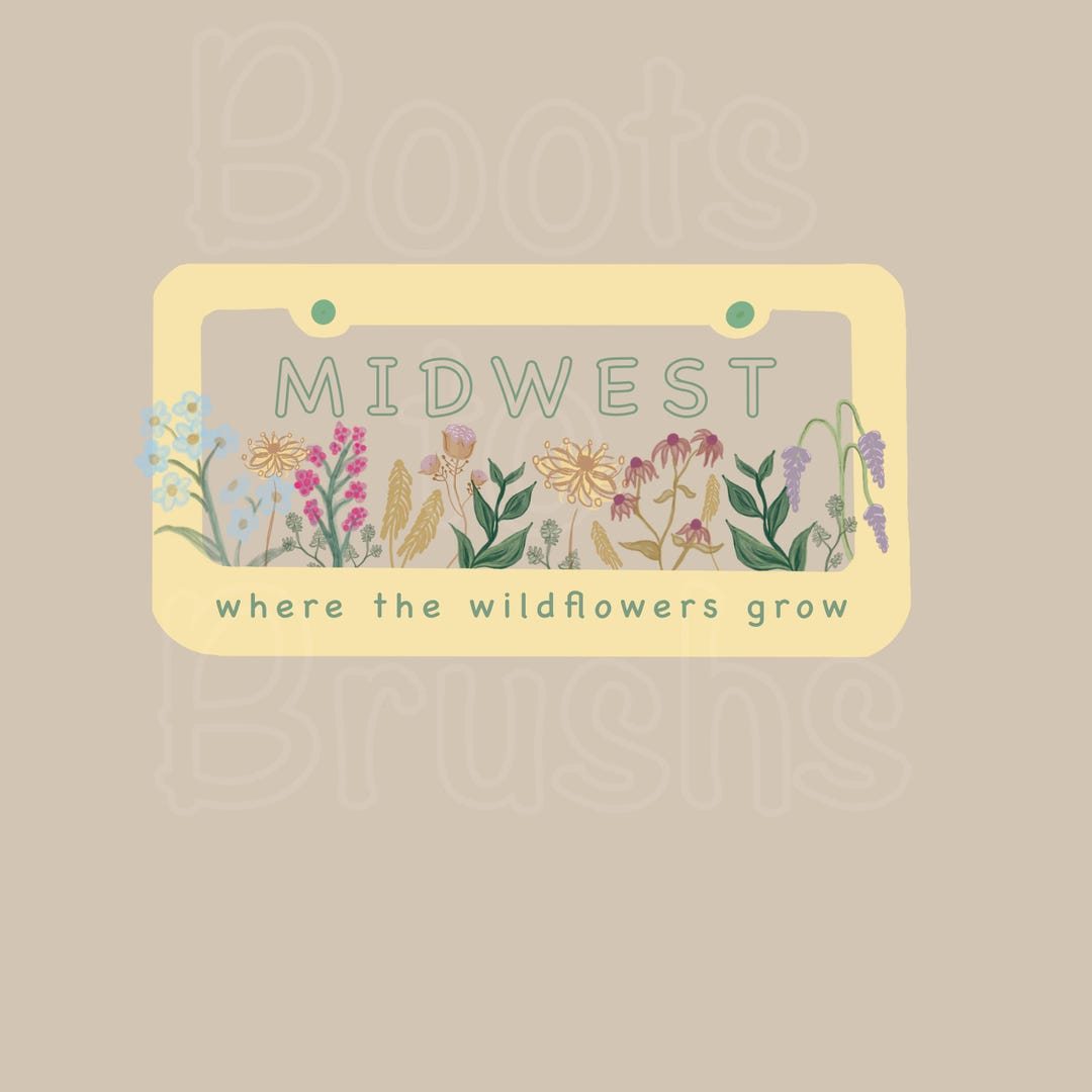 Midwest License Plate / Wildflowers, Country, Rural, Dirt Road, Gravel ...