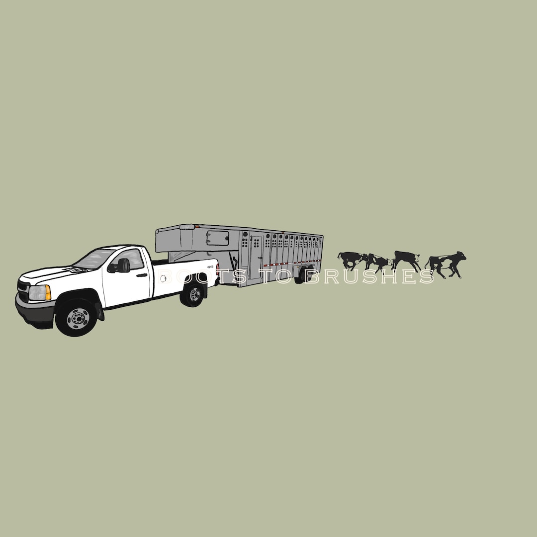 Livestock Trailer | Cattle Drive | Calves | Western Graphics | 350 DPI ...