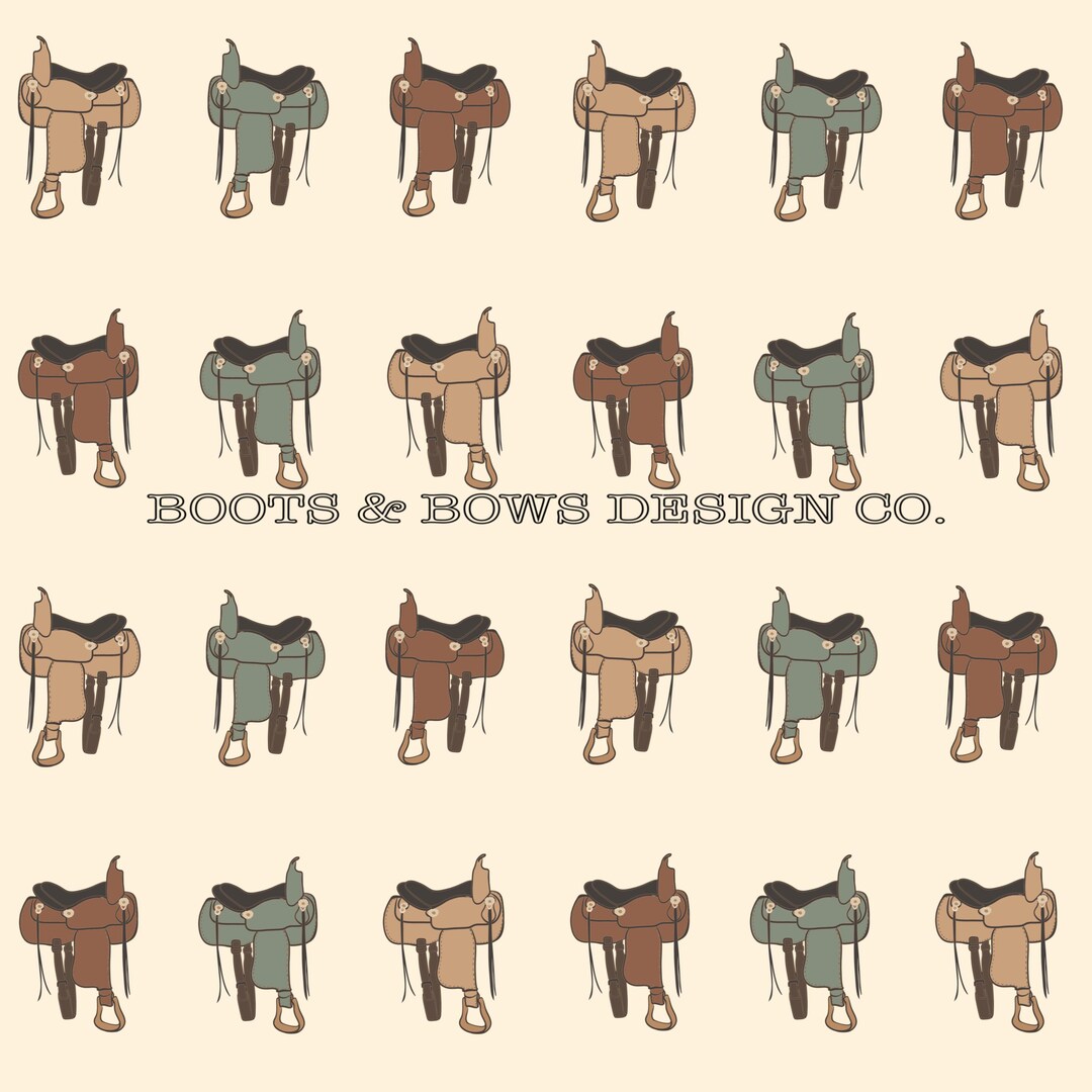 Cowboy Saddles Surface Pattern | Cowkid | Western Graphics | Rodeo ...
