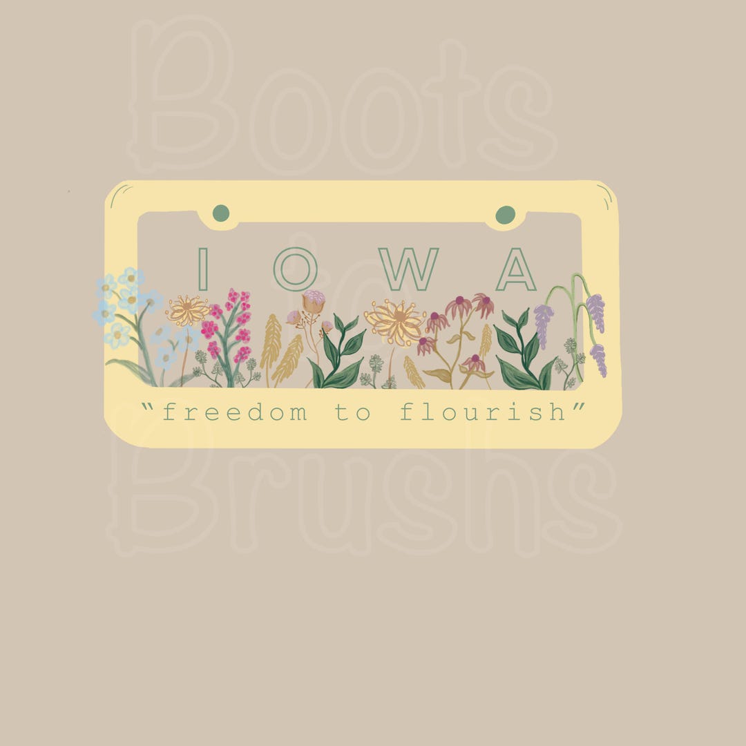 Wildflower License Plate | Iowa | Easy to Download PNG | Upload to ...