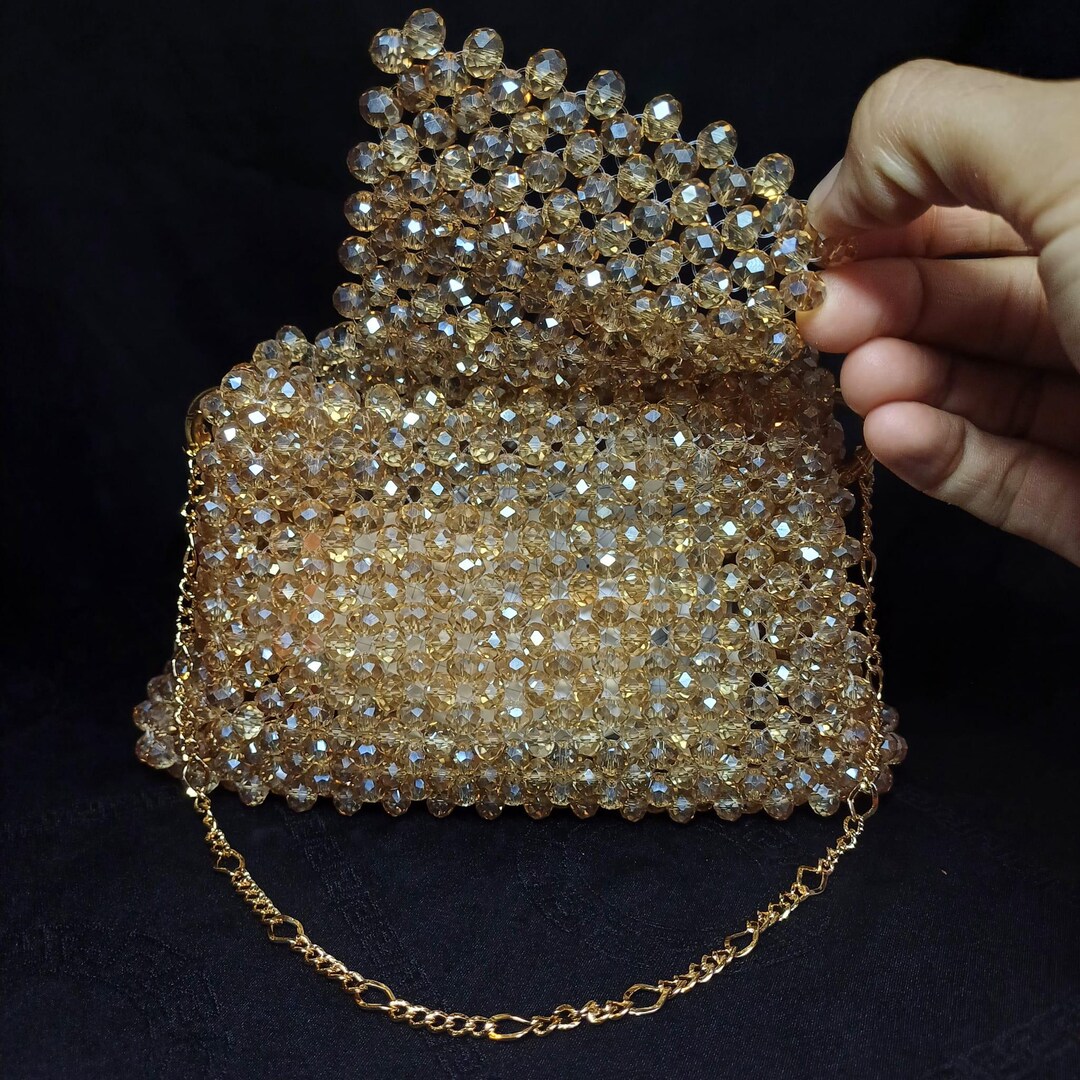 Bead Bag, Handmade Crystal Bead Bag - Etsy