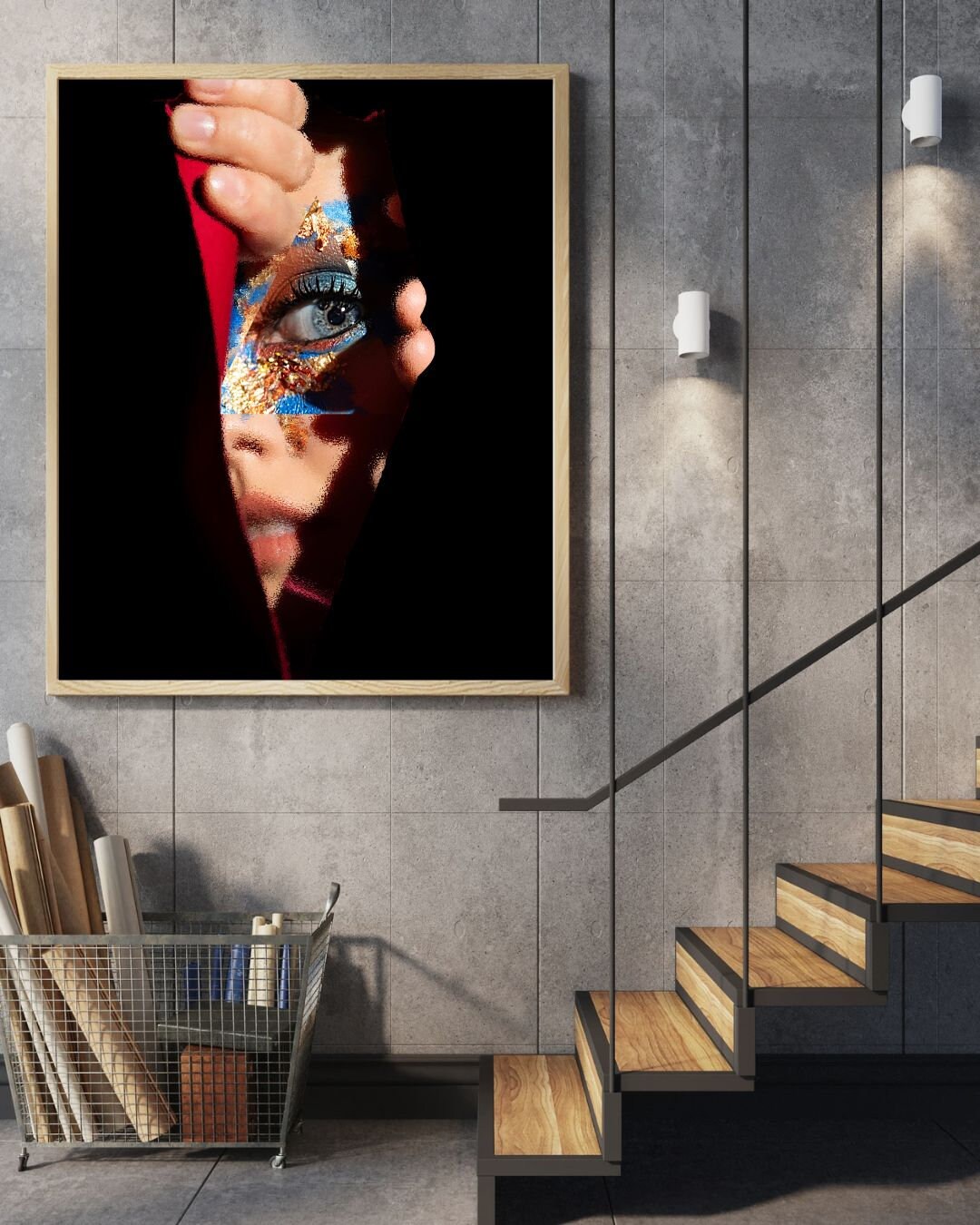 Abstract Portrait Art, Surrealist Wall Art, Modern Face Art ...