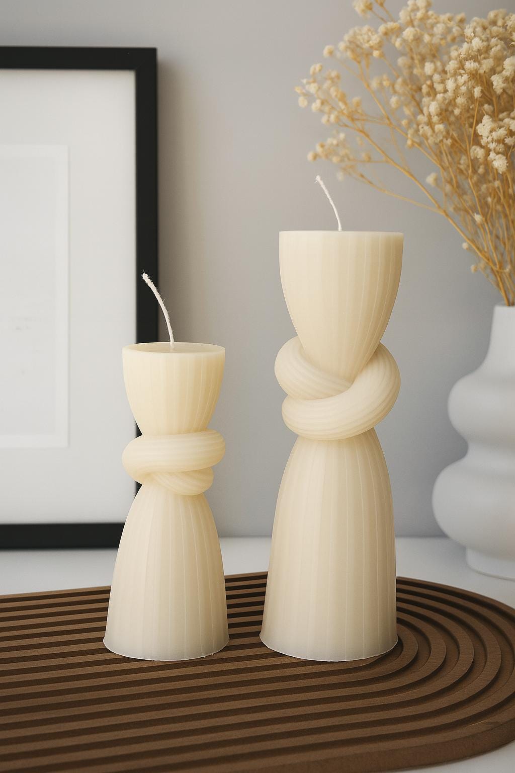 Cylindrical Knot Soy Wax Candle: Minimalist Home Decor - Etsy