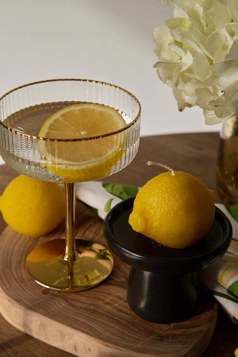 Lemon Pillar Candle: Citrus Scented Soy Wax Candle - Etsy