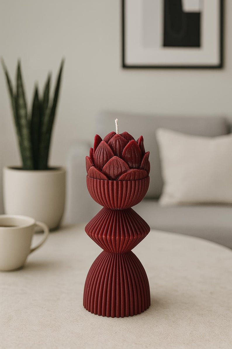 Lotus Flower Soy Candle: Zen Spiritual Home Decor - Etsy
