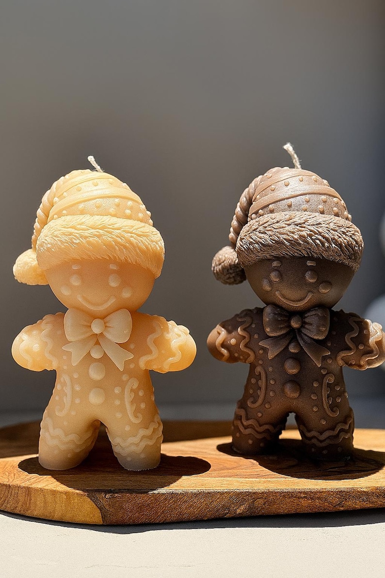 Gingerbread Man Christmas Candle: Holiday Soy Wax Decor - Etsy