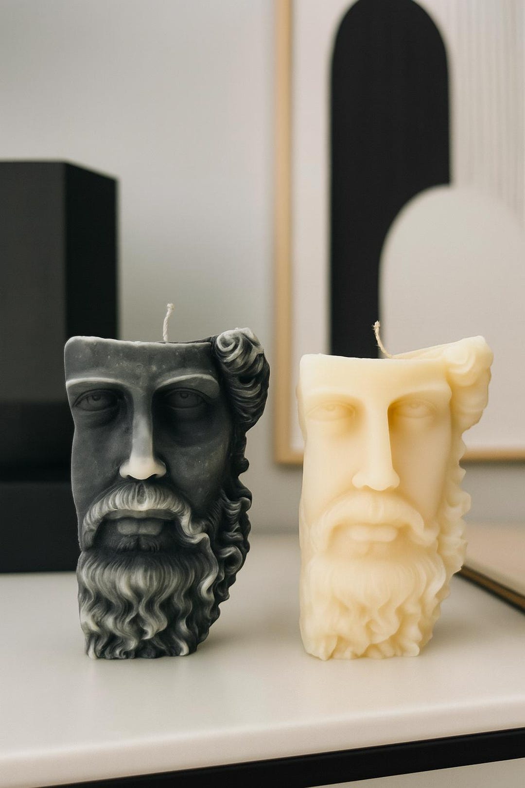 Zeus Head Candle–greek God Bust Sculptural Candle, Handmade Soy Wax ...