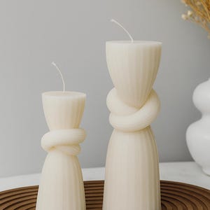 Cylindrical Knot Soy Wax Candle: Minimalist Home Decor - Etsy