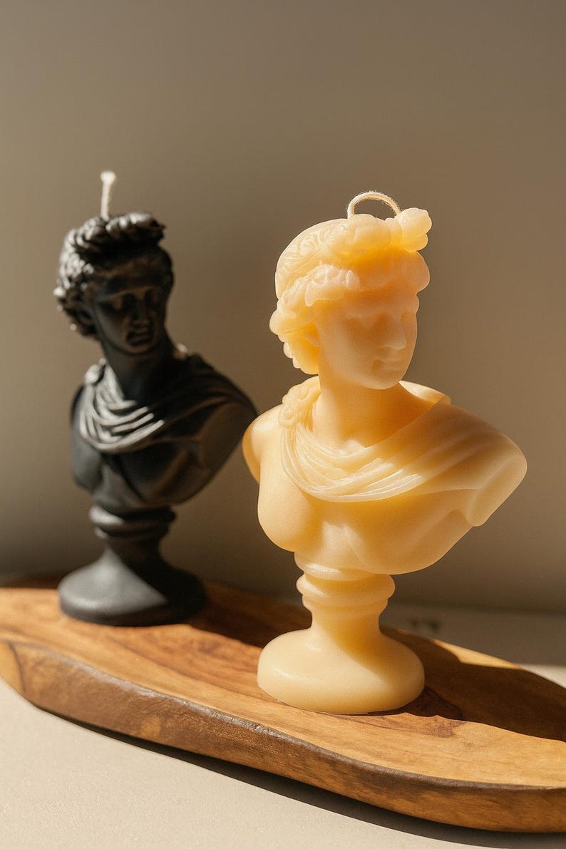 Apollo Bust Candle: Greek God Soy Wax Sculpture, Mythology Home Decor ...