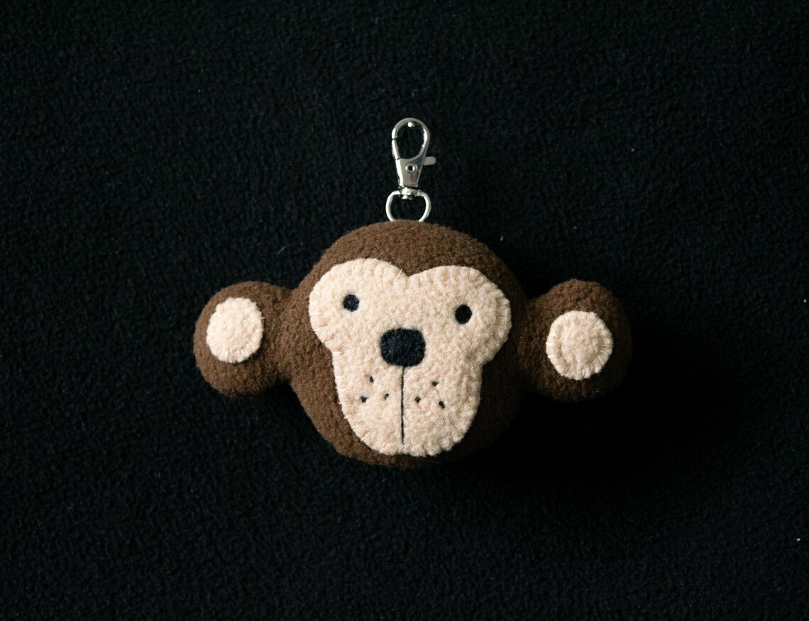 Monkey Stuffed Animal and Keychain - Etsy