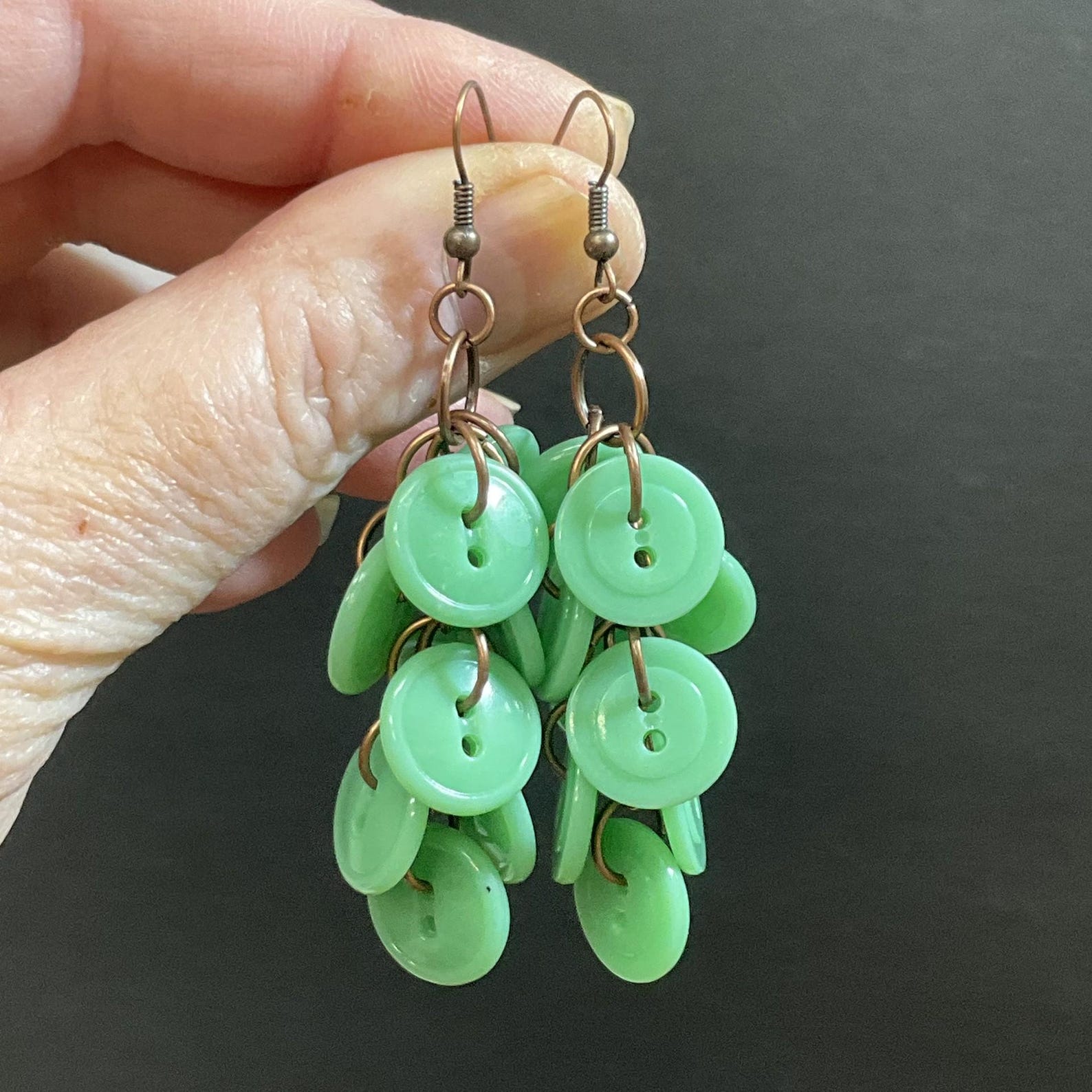 Handmade Upcycled Vintage Button Earrings, Upcycled Vintage Button ...