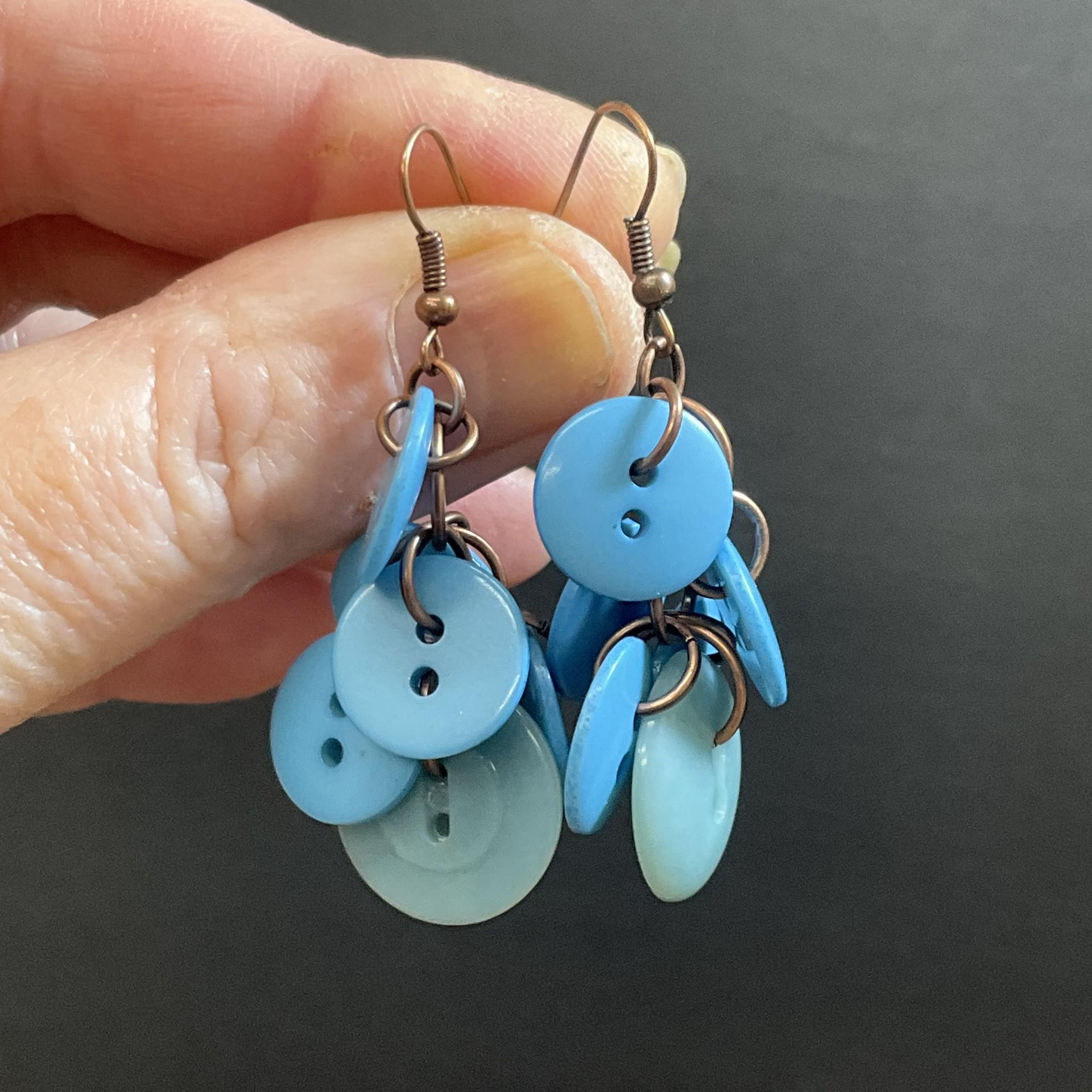 Handmade Upcycled Vintage Button Earrings, Upcycled Vintage Button ...